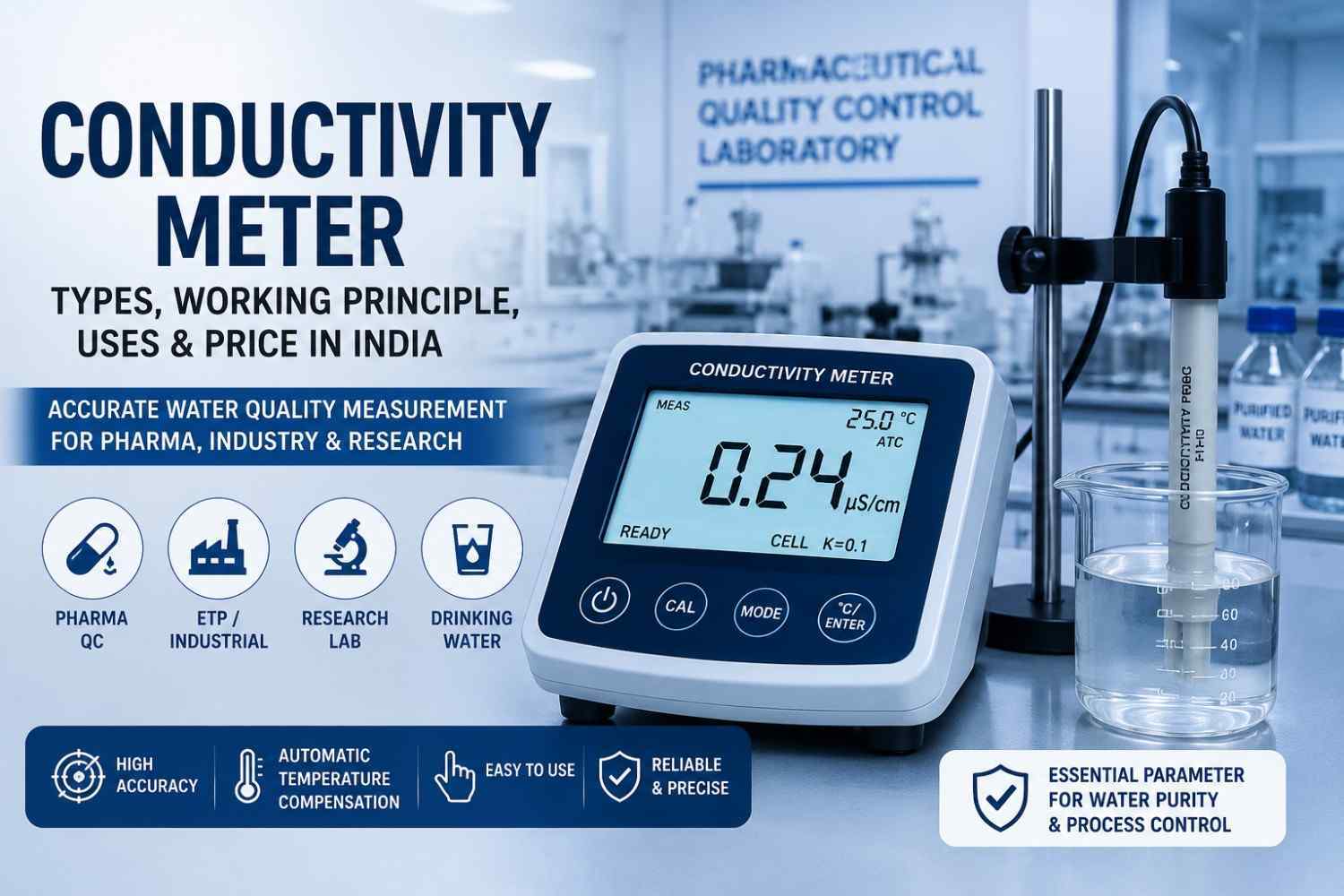 Conductivity Meter: Types, Working Principle, Uses and Price in India ...